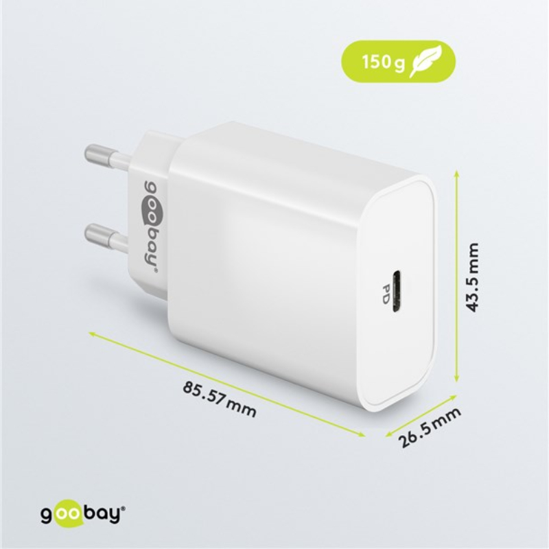 USB Thuislader Voedingsadapter 45W USB C PD Wit