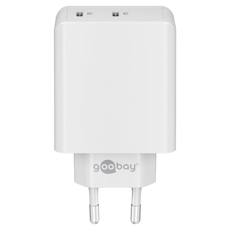 USB Thuislader Voedingsadapter 35W 2x USB C PD Wit