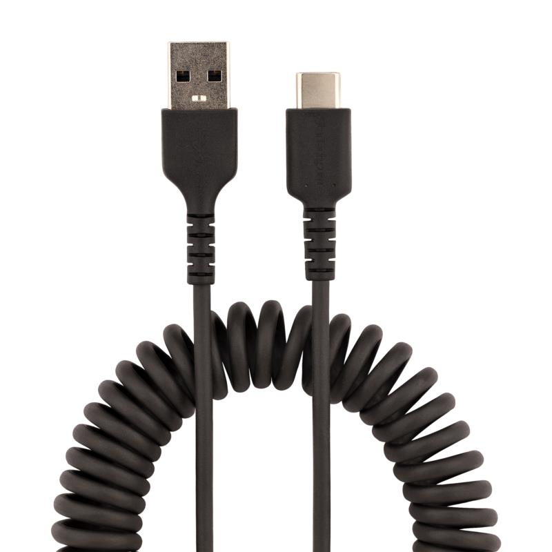 StarTech 1 meter USB A naar C Laadkabel - USB-C Spiraalkabel