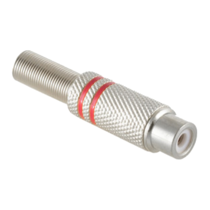 Soldeerbare Mono Tulp Connector (v) - Metaal - Zilver - Rood accent