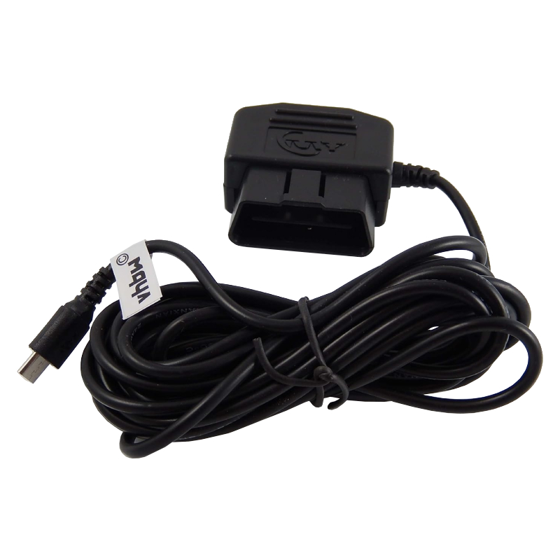 OBD2 Micro USB-B lader voor Dashcam, GPS en Navigatie - 3,5 meter - Zwart