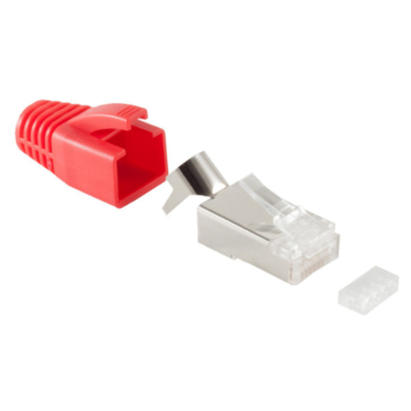 RJ45 Stekker met Rode Tule - CAT5 en CAT6 - Per stuk - 8P8C - STP ...