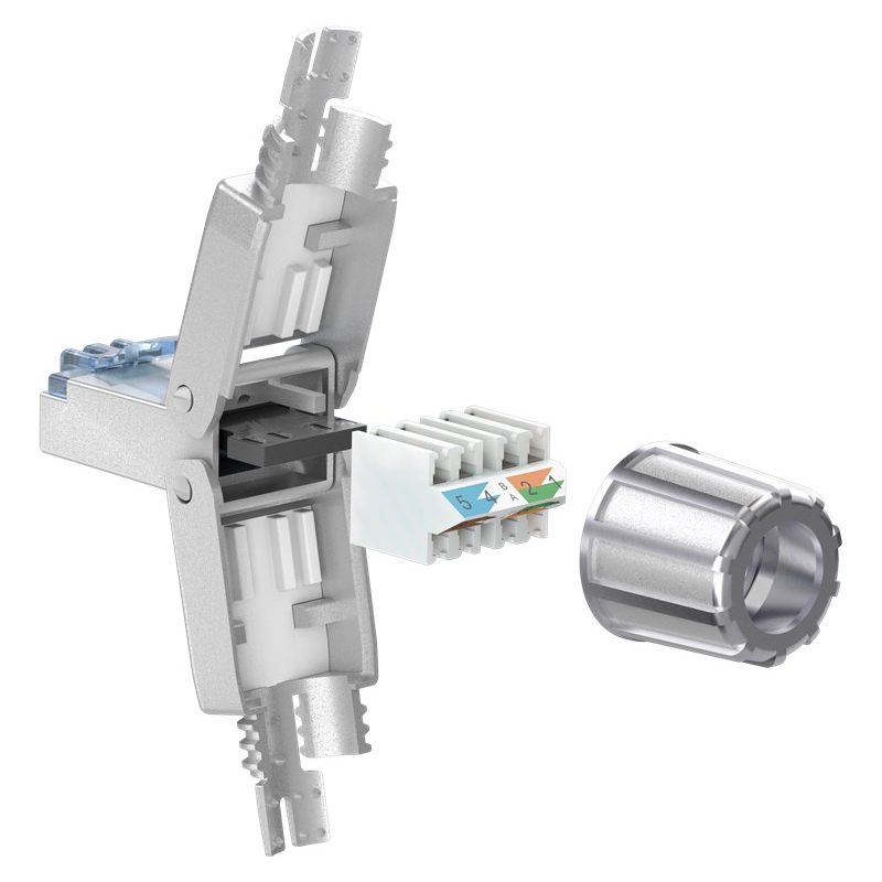 RJ45 Stekker met LSA strook - Schroefbare trekontlasting - CAT6A - Per ...