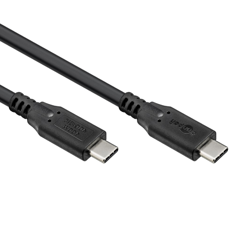 USB-C Kabel - USB4 Gen 2x2 - 100W laden - Pro - 0,5 meter - Zwart