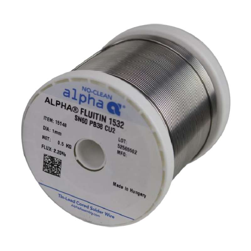 Fluitin 60/40 Soldeertin - 1mm - Loodhoudend - Met Flux - 500 gram