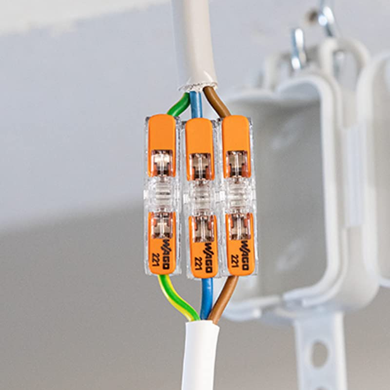 WAGO 2-voudige Lasklem Koppelstuk - 0,2-4mm2 - Transparant/Oranje - Per ...