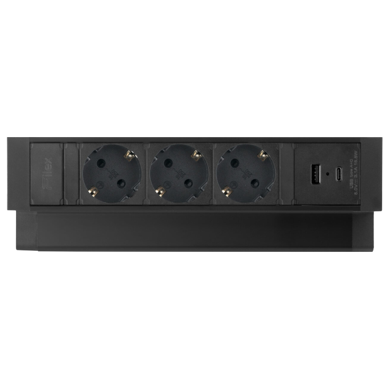 Power Desk Up 2.0 - 3x Schuko - USB-A en USB-C oplaadpoort - 1 meter ...