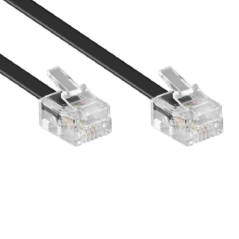 Telefoonkabel 20m Zwart RJ11