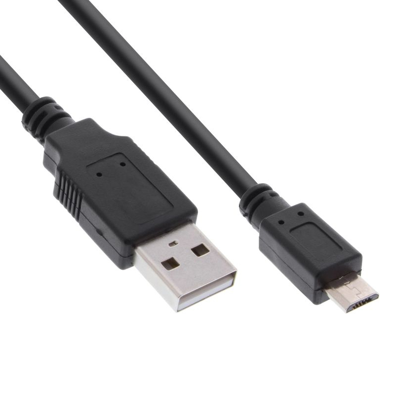 USB-A naar Micro USB-B Kabel - USB 2.0 - Fast Charge - 0,5 meter - Zwart
