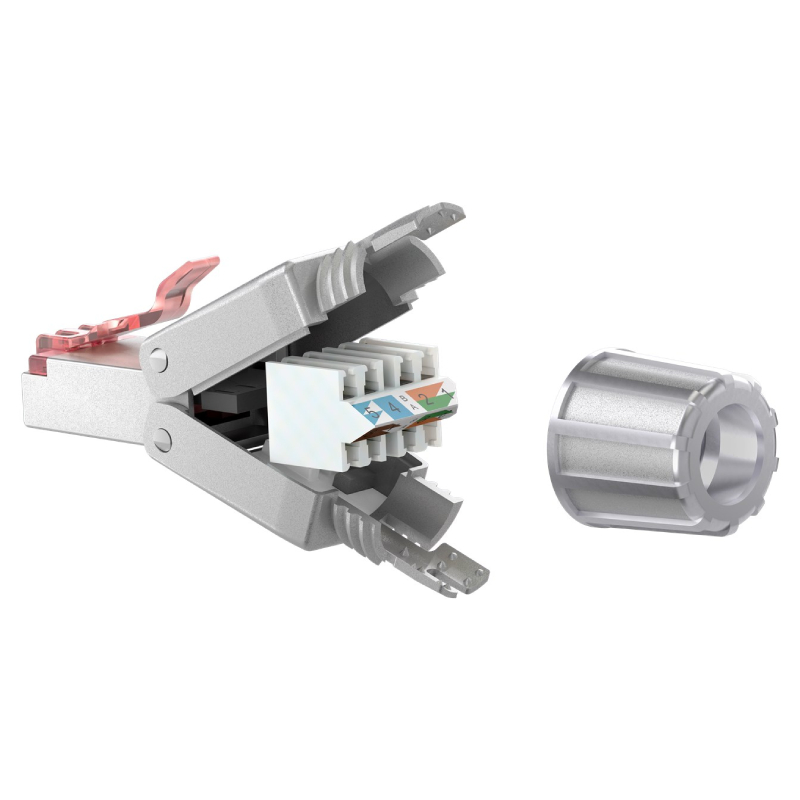 RJ45 Stekker met LSA strook - Schroefbare trekontlasting - CAT6 - Per ...