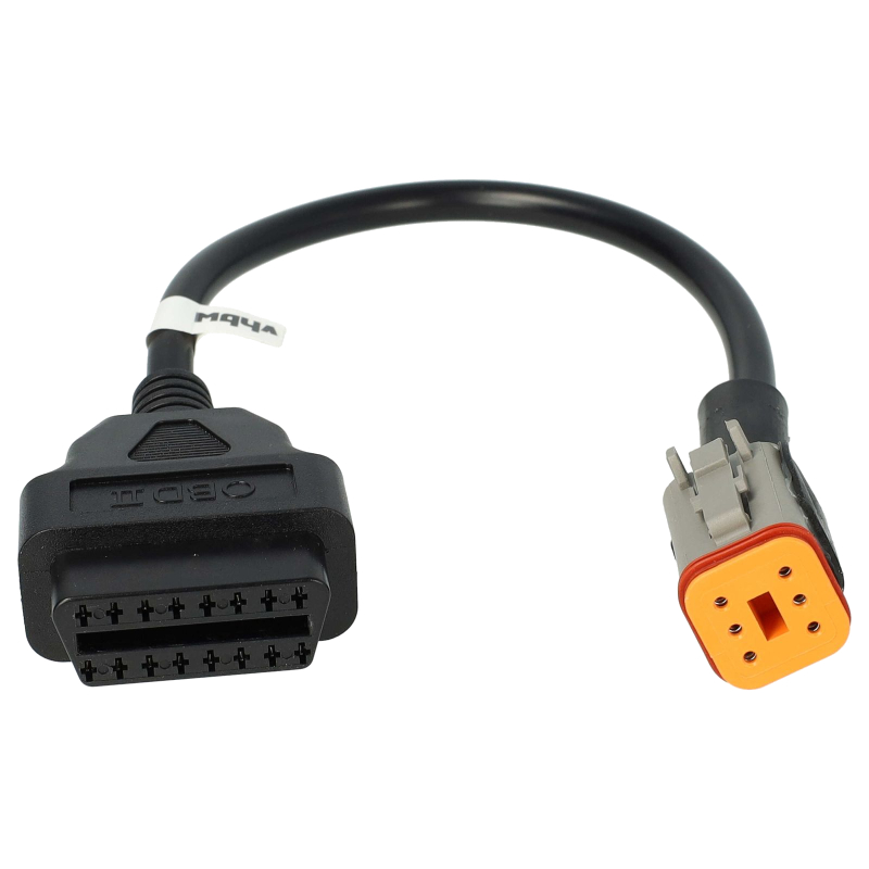 OBD2 Adapterkabel voor Harley Davidson motoren - 6 naar 16-pins - 0,2 meter - Zwart