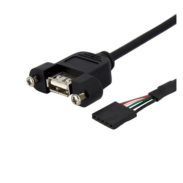 StarTech 30 cm Inbouwpaneel USB Kabel - USB A naar Moederbord ...