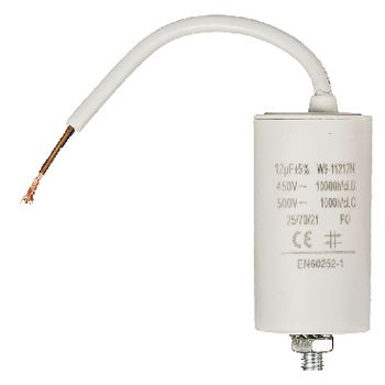 Condensator - 12 uF - Maximaal 450V - Met kabel - Kabeldirect